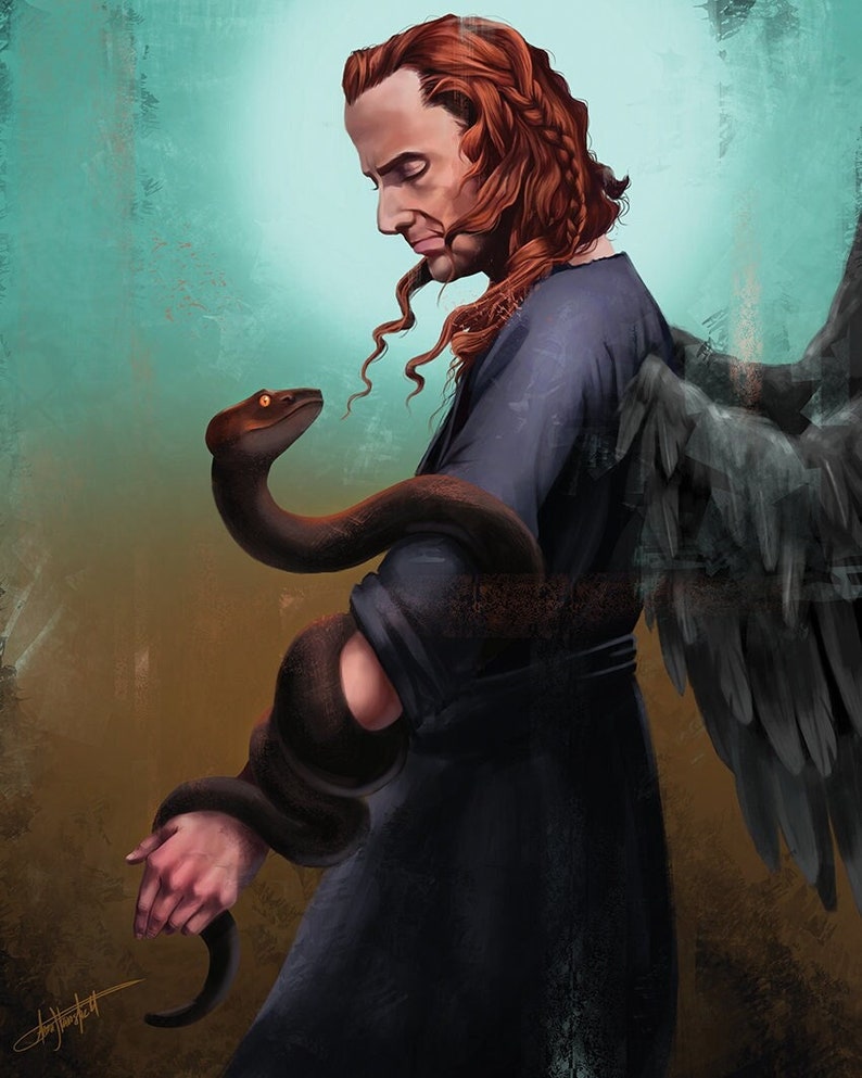 Fallen - Crowley - 11x14 Print - Art Print Good Omens, Anthony J ...