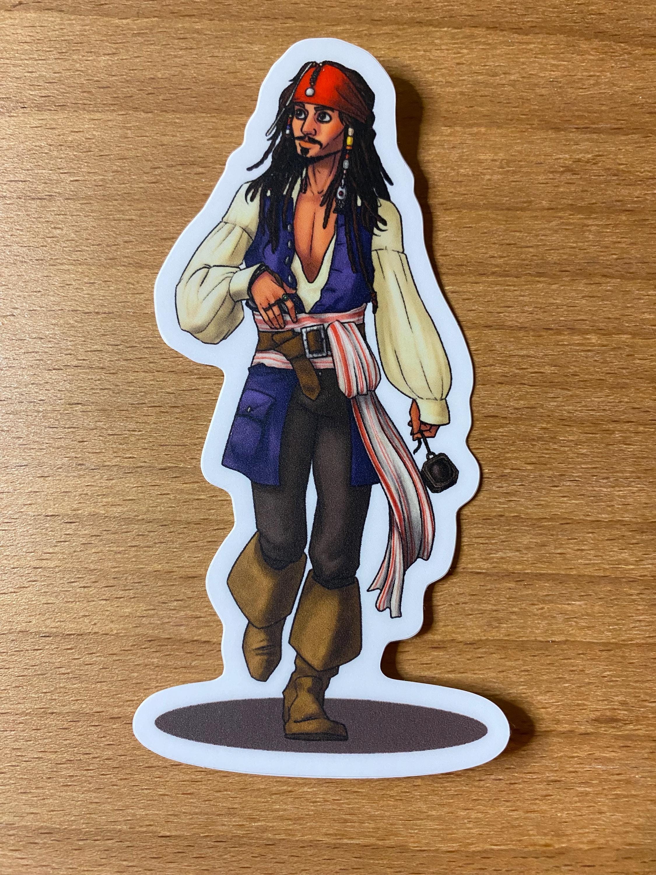 Captain Jack Sparrow Vinyl Sticker, Waterproof, Pirates of the ...