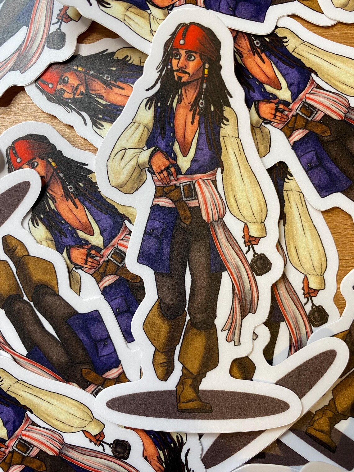 Captain Jack Sparrow Vinyl Sticker, Waterproof, Pirates of the ...
