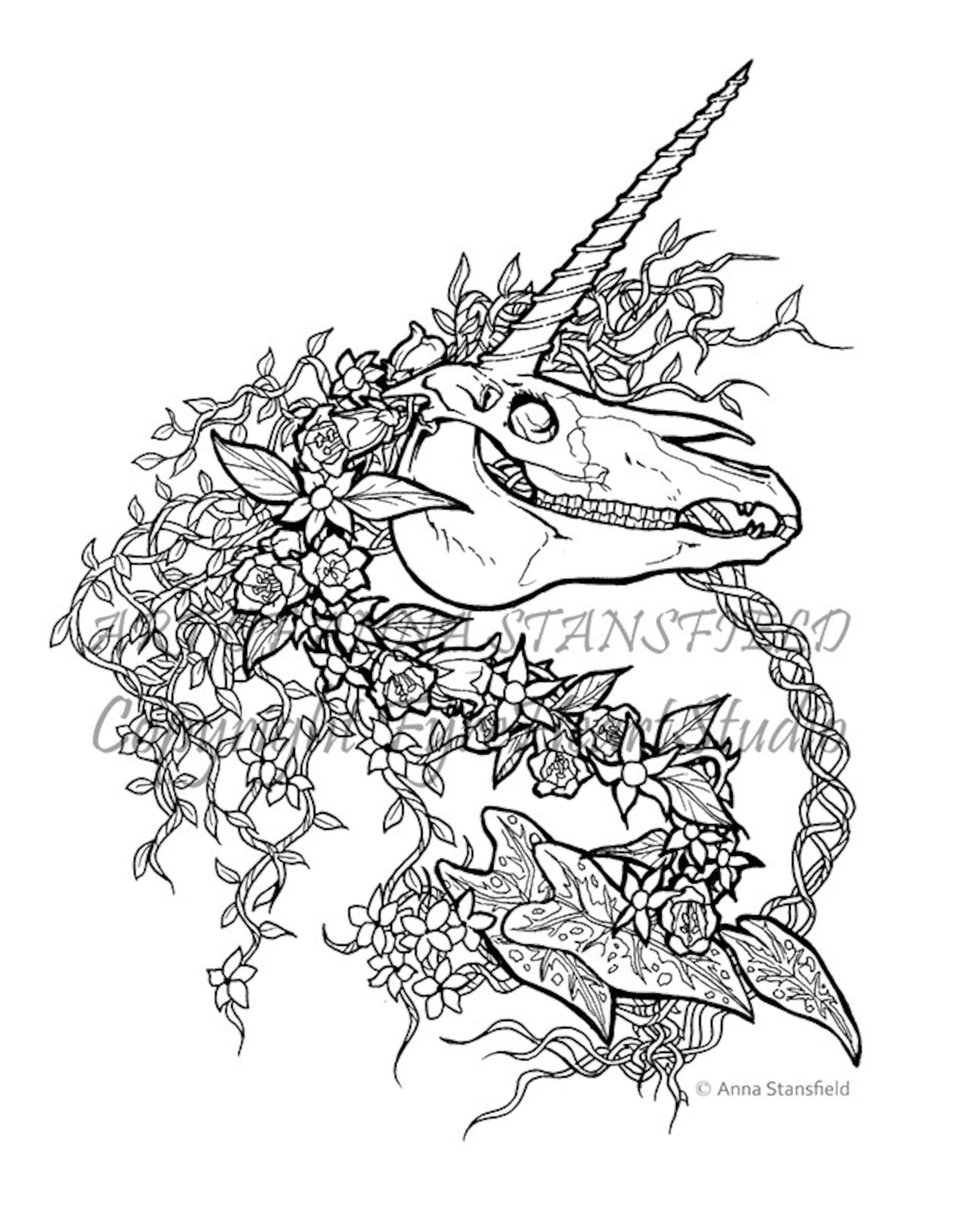 Fantasy Horses Coloring Book, Adult Coloring Book, Fantasy Coloring ...
