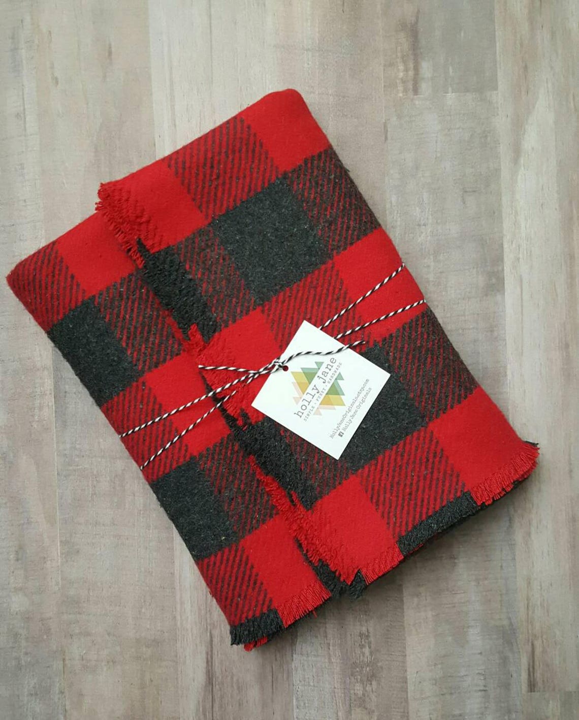 Plaid Flannel Blanket Scarf, Large Plaid Flannel Blanket Scarf, Red ...