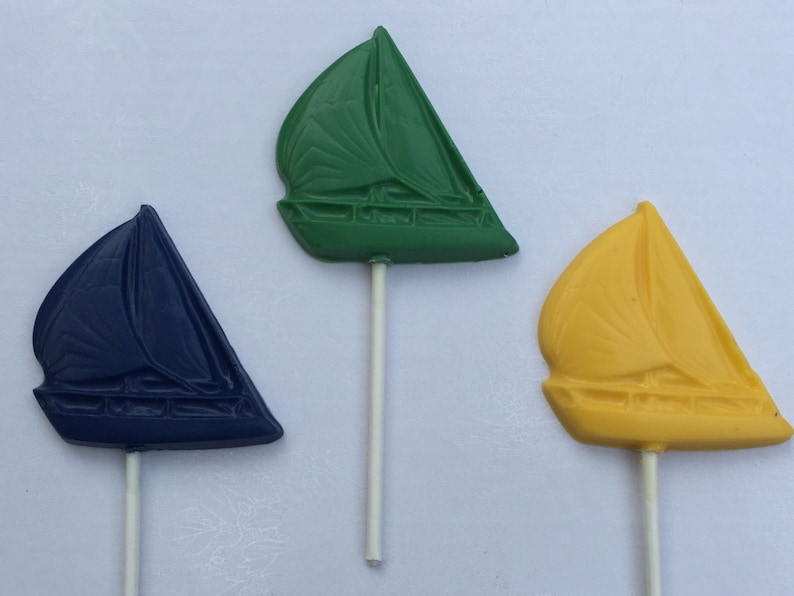 SAILBOAT CHOCOLATE LOLLIPOPS/12 Count/Sailing/Nautical | Etsy