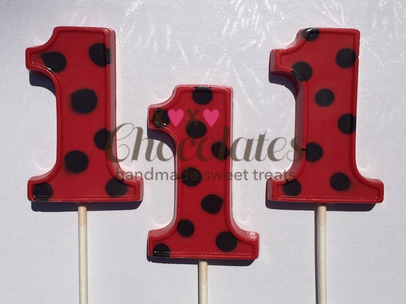 LADYBUG CHOCOLATE LOLLIPOPS12 CountLadybug PartyGarden | Etsy