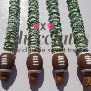 FOOTBALL Chocolate Pretzels/12 Count/team Colors/super Bowl Favors ...