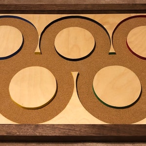 Olympics Inspired Pin Display Shadowbox (olympic Rings), Corkboard ...