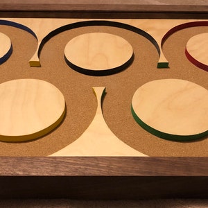 Olympics Inspired Pin Display Shadowbox (olympic Rings), Corkboard ...