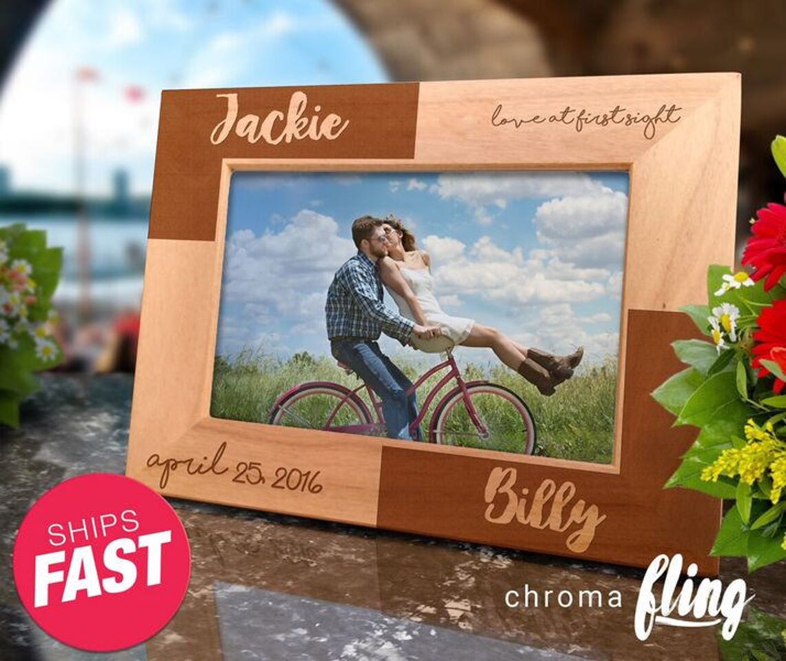 Personalized Couples Love Engraved Picture Frame - Wedding Gift ...