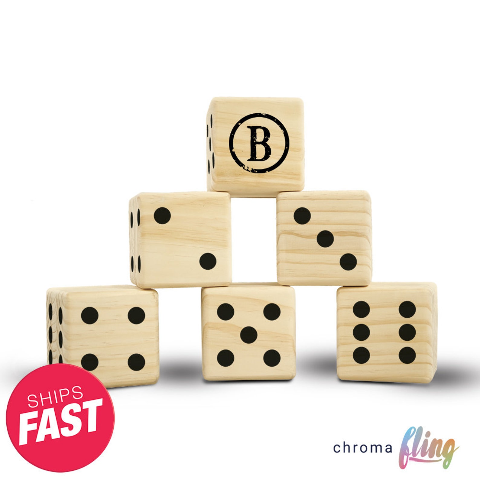 Burned Monogram Lawn Dice With Carry Bag and Tumbler Bucket - Etsy