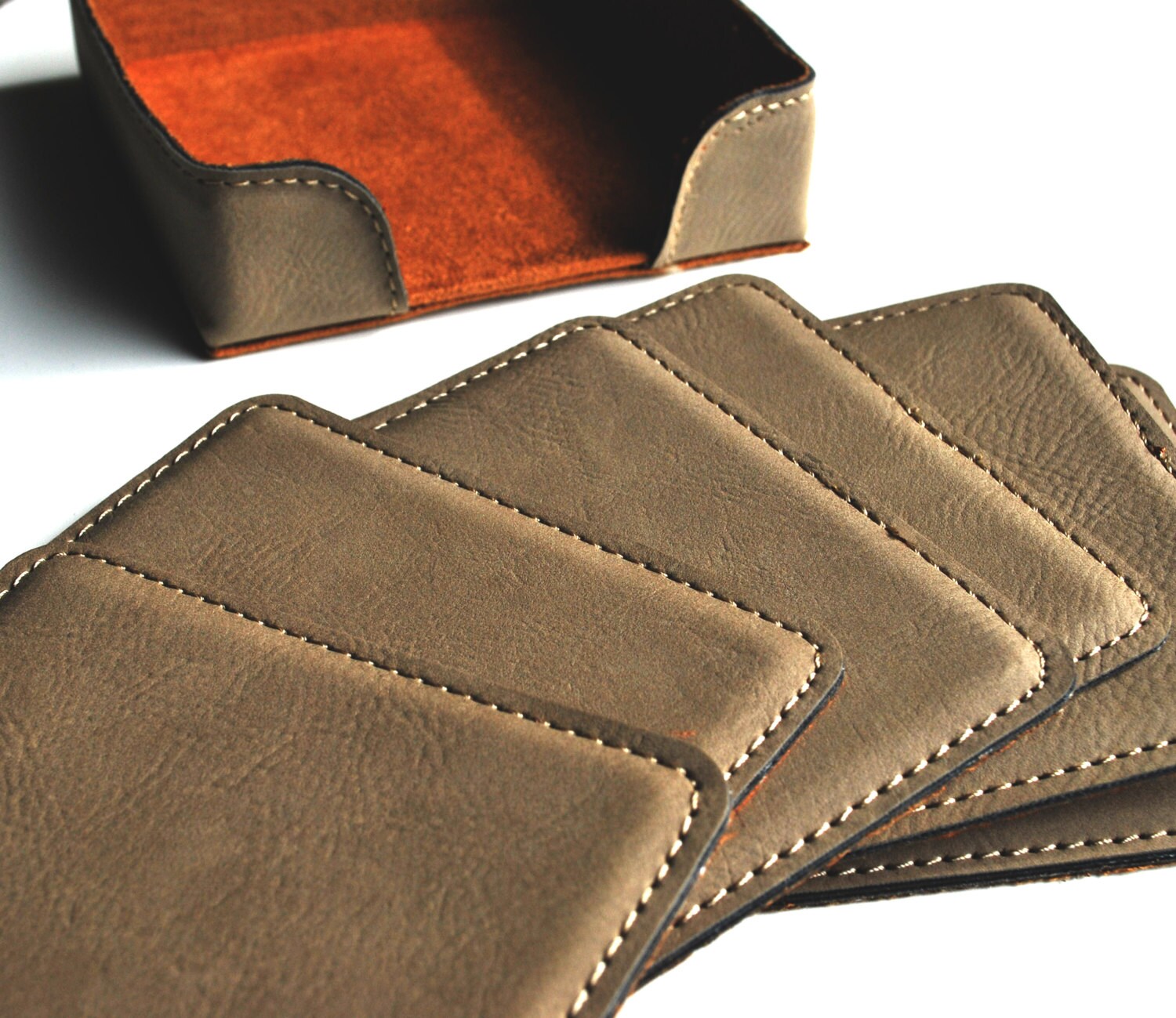 Our Perfect Beginning Leather Coaster Set - Personalized Coaster Gift ...