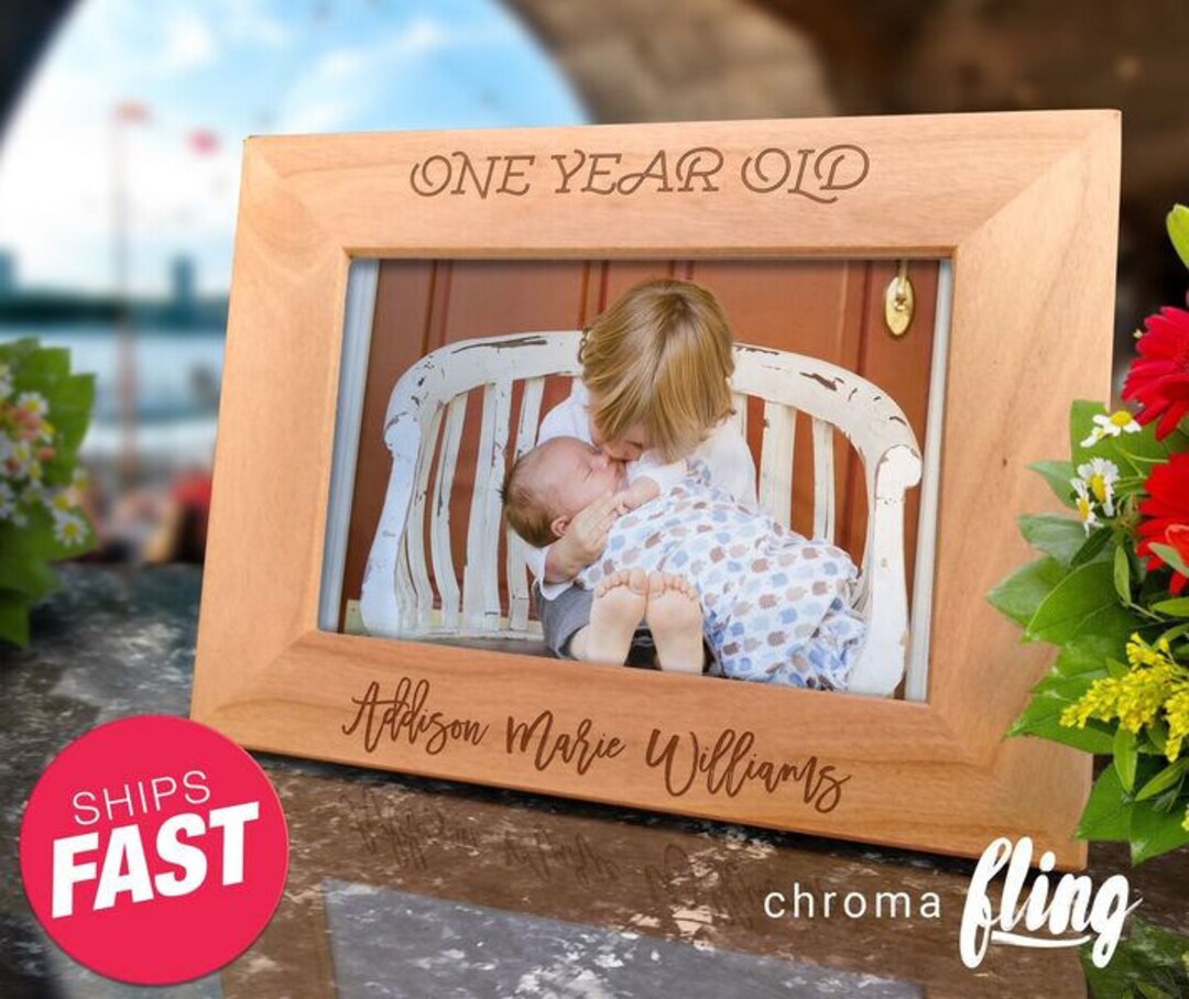 Personalized "one Year Old" Engraved Picture Frame - Family Gift ...