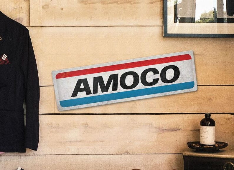 Vintage Amoco Street Sign - Amoco Aluminum Street Sign - Custom Street ...