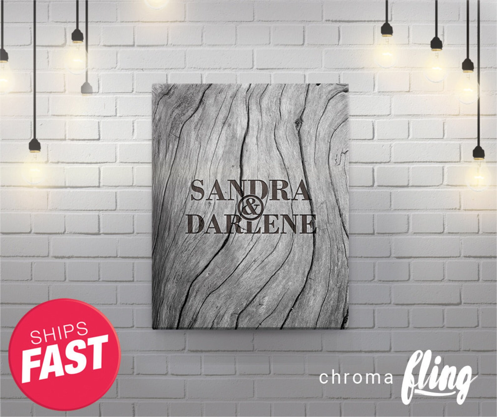 Personalized Couples Names Wood Wall Art Custom Wall Canvas - Etsy