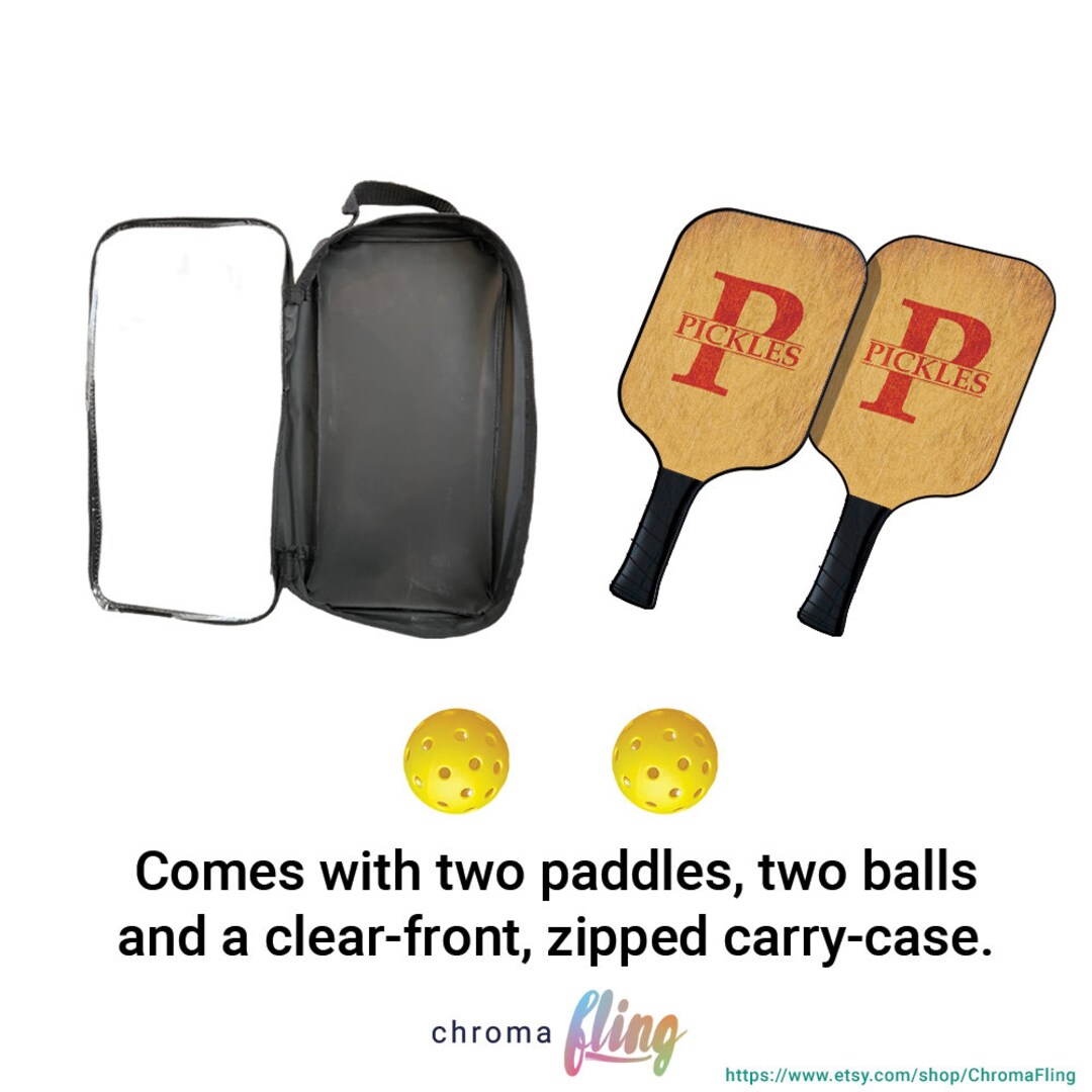 Bakersville Red Monogram Custom Pickleball Paddle Set - Wooden ...