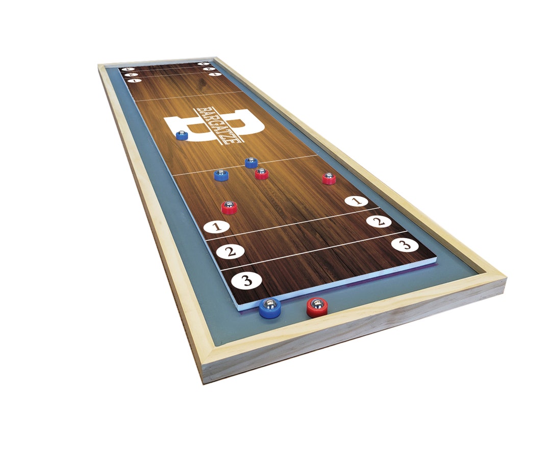 Family Name Monogram Shuffleboard - Mini Shuffleboard With Red and Blue ...