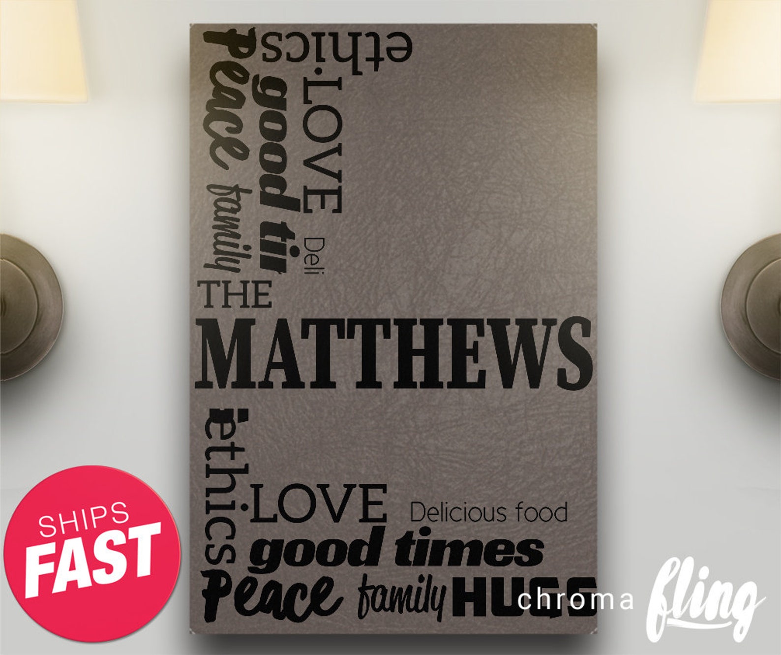 Personalized Leather Wall Art Custom Leather Wall Decor | Etsy