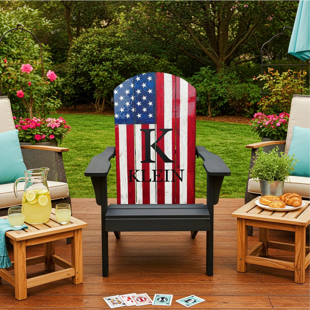 Personalized American Flag Adirondack Chair - Custom Adirondack Chair ...