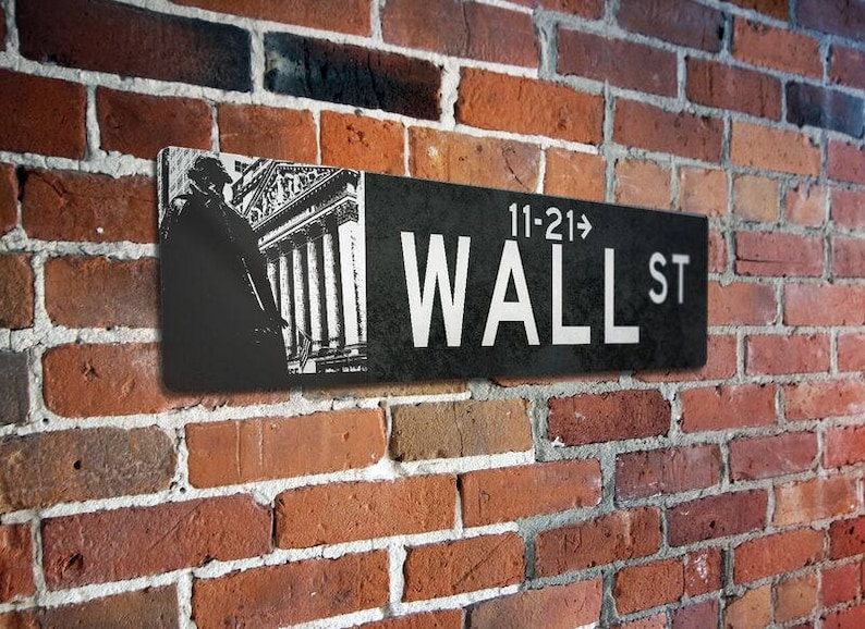 Wall Street Street Sign Wall Street Aluminum Street Sign | Etsy