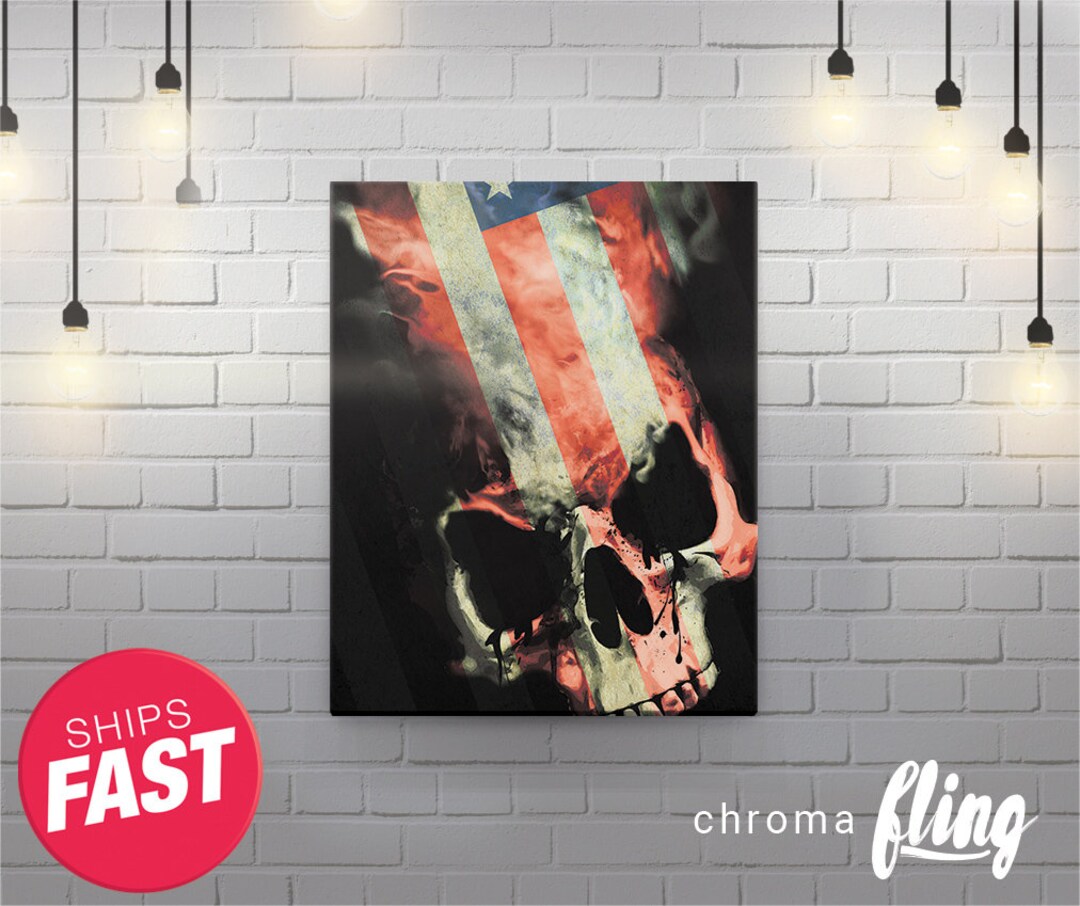 Skull Wall Art - Custom Wall Canvas Art - Wall Decor - Wall Canvas ...