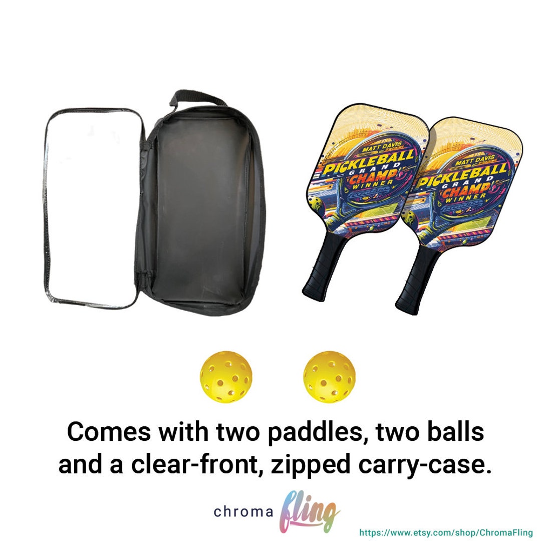 Personalized Pickleball Champ Custom Pickleball Paddle Set - Wooden ...