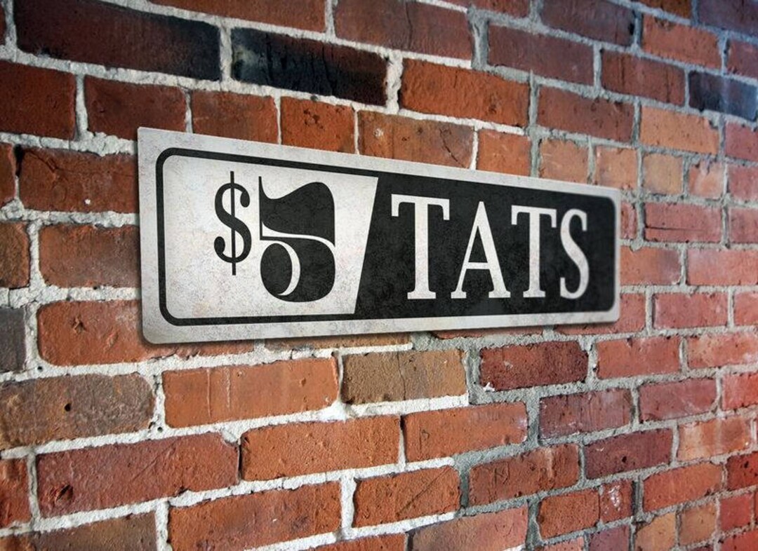 Five Dollar Tats Street Sign - Five Dollar Tattoo Aluminum Street Sign ...