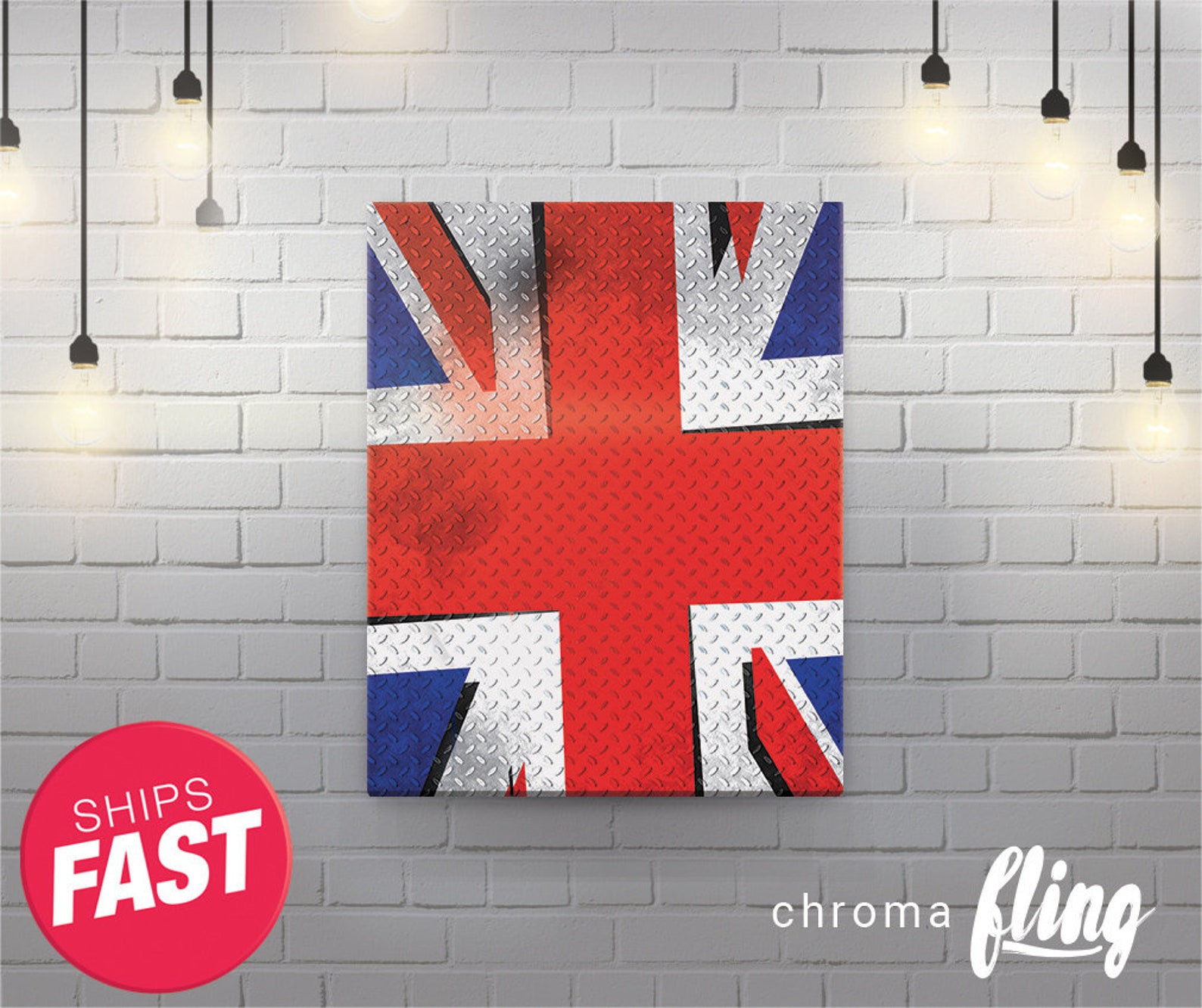 British Punk Flag Wall Art Custom Wall Canvas Art Wall - Etsy