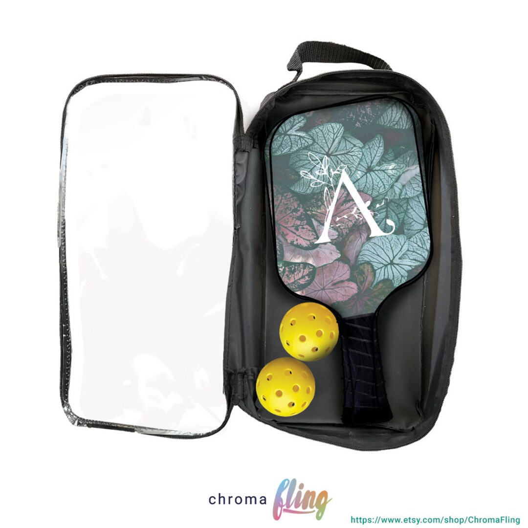 Floral Monogram Custom Pickleball Paddle Set - Wooden Pickleball Paddle ...