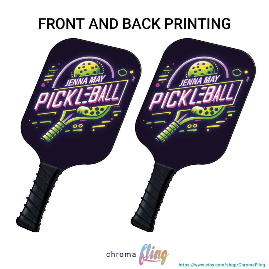 Personalized Blacklight Custom Pickleball Paddle Set - Wooden ...