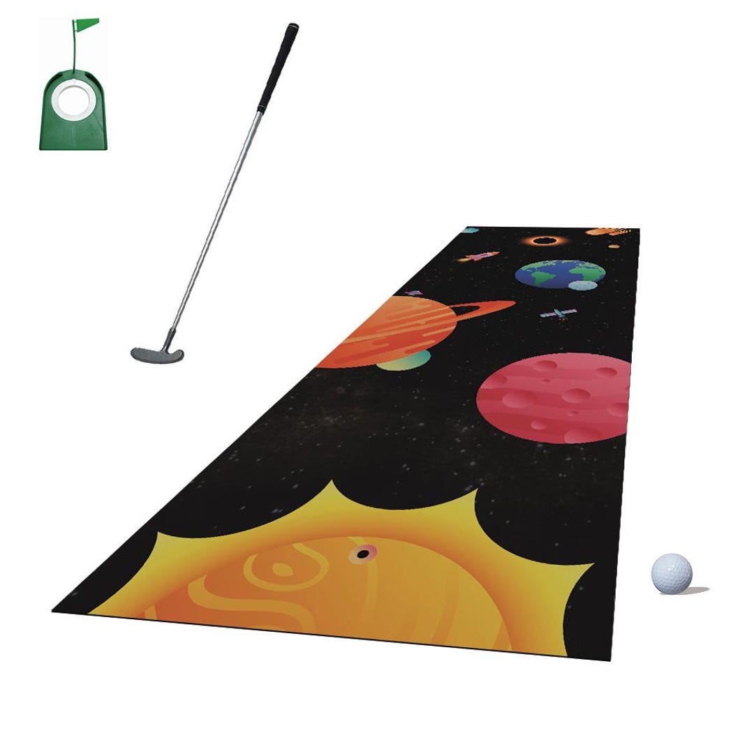 Space Personalized Putting Mat Game Set - Includes Putter, Goal With ...