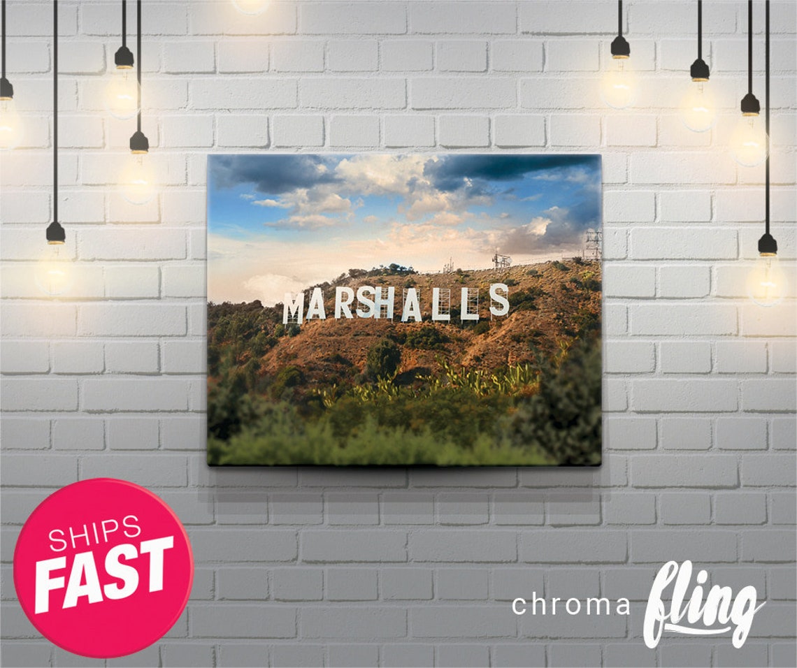 Personalized Hollywood Sign Wall Art Custom Wall Canvas Art - Etsy