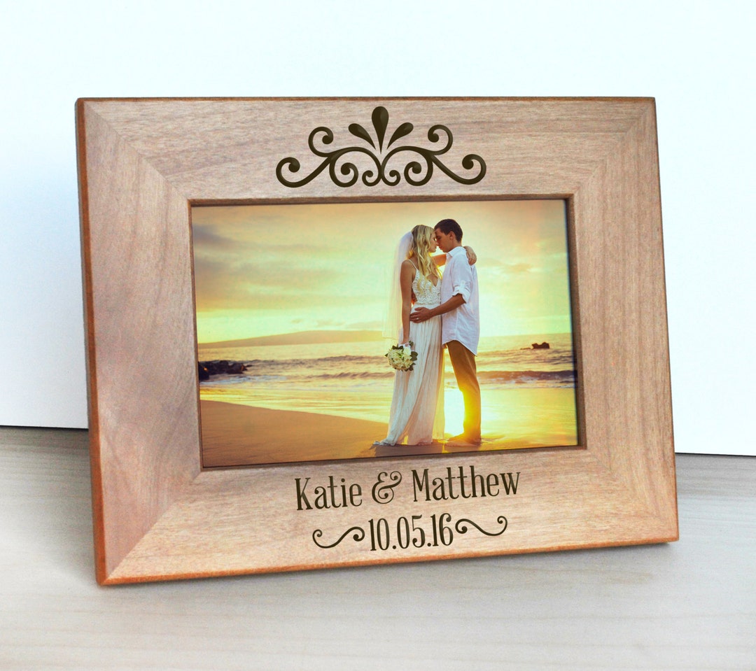 Personalized Wedding Engraved Picture Frame - Gift for Wife - Wedding ...