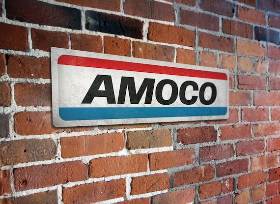 Vintage Amoco Street Sign Amoco Aluminum Street Sign | Etsy