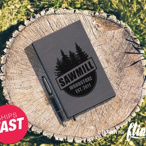 Grey Custom Logo Notebooks Laser Engraved Leather Journal - Laser ...