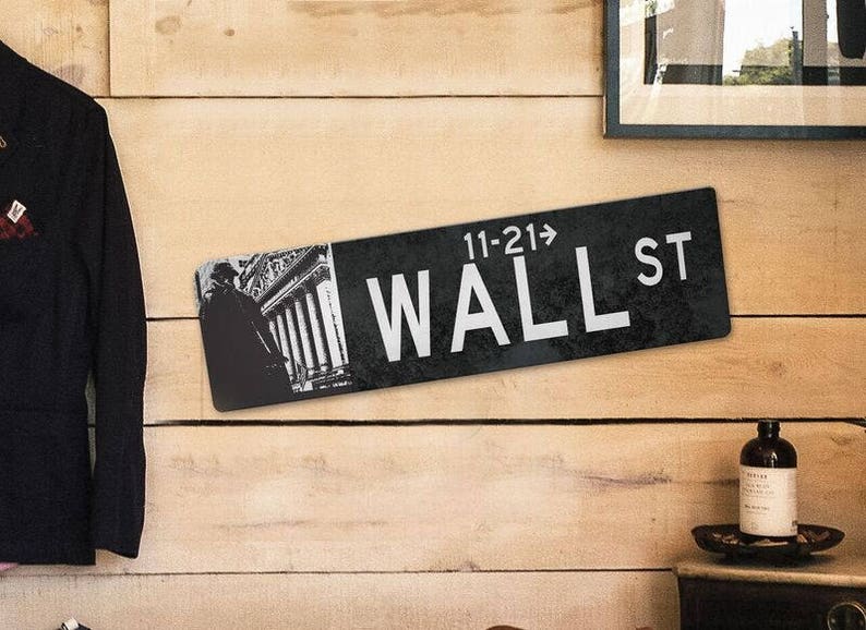 Wall Street Street Sign Wall Street Aluminum Street Sign - Etsy