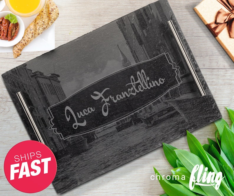 Personalized Venice Slate Tray Board - Custom Laser Engraved - Slate ...