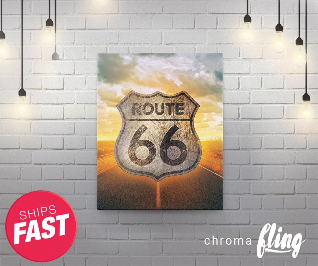 Route 66 Wall Art - Custom Wall Canvas Art - Wall Decor - Wall Canvas ...