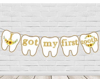 First Tooth Banner Digital and Printable - Etsy