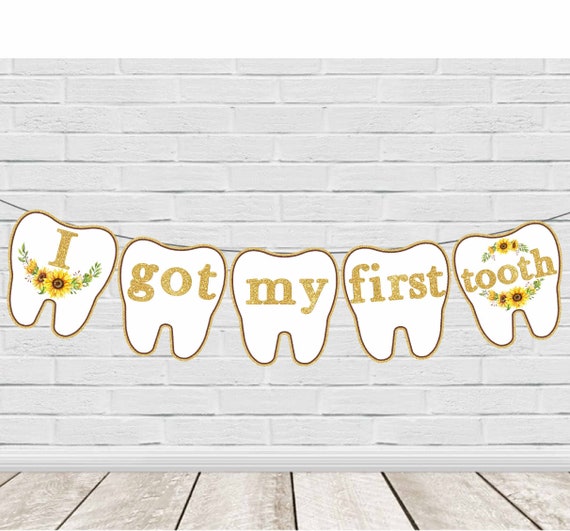 First tooth banner Digital and Printable | Etsy