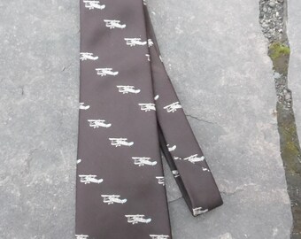 Black Tie With Planes, Necktie, Aviation Gift, Present for Pilot ...
