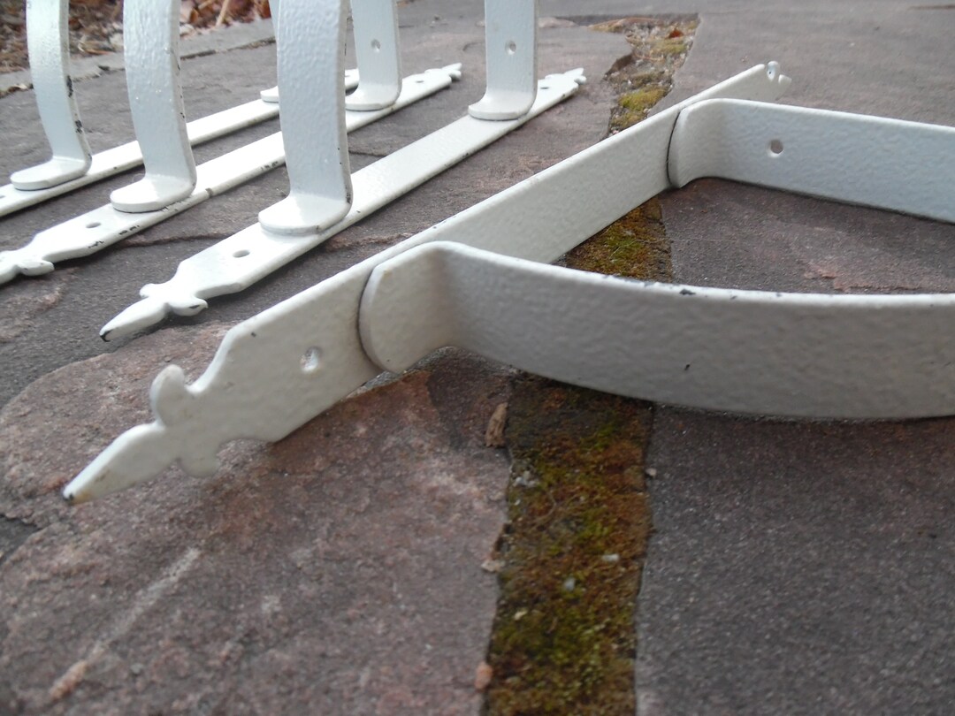 Four White Metal Brackets - Etsy