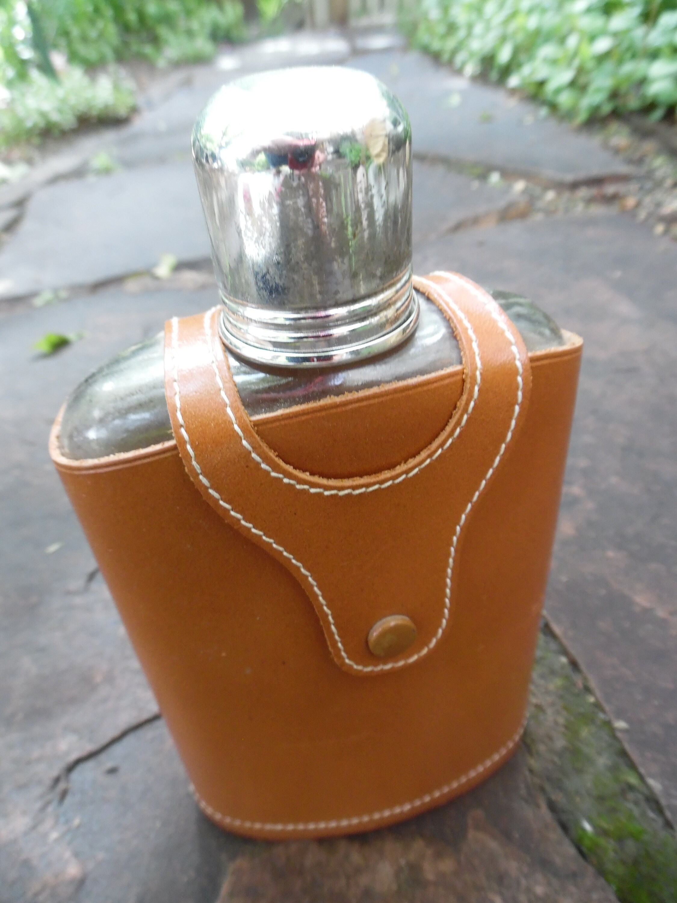 Leather and Glass Flask Combo - Etsy