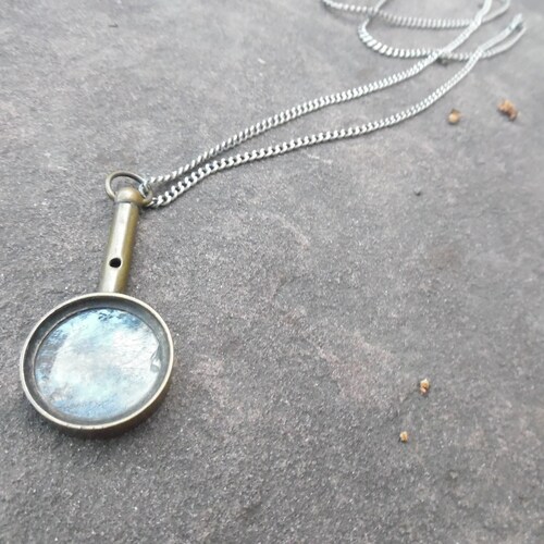 Antique Gold Magnifying Glass Necklace - Etsy