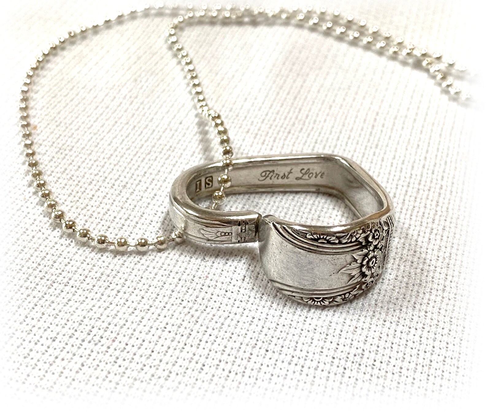 Vintage First Love Heart Silverplate Pendant, Spoon and Fork Jewelry ...