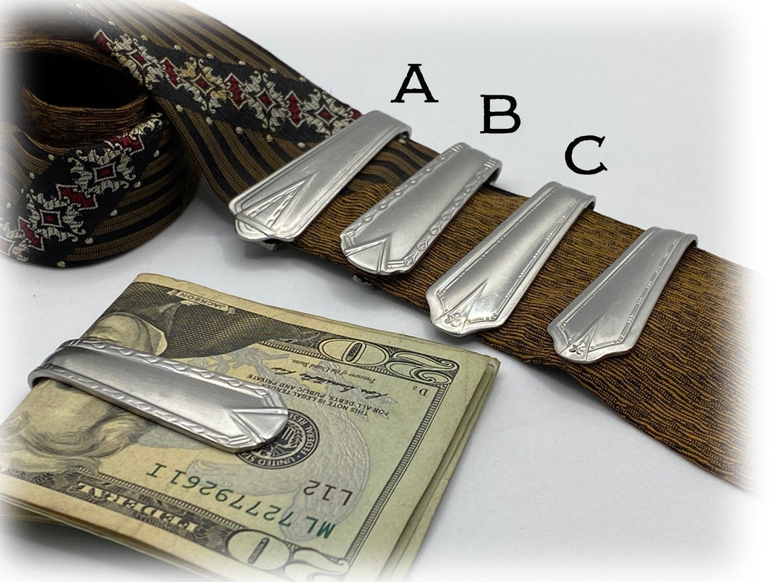 Art Deco Tie or Money Clips, Stainless Steel Flatware, 1930s-1950s, 3 ...