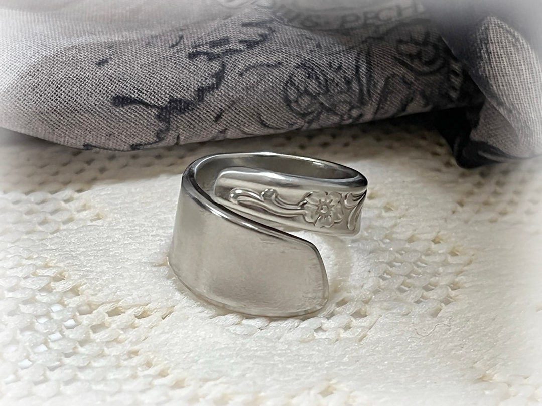 Mid Century Stainless Steel Flower Spoon Ring - Size 7 - Etsy