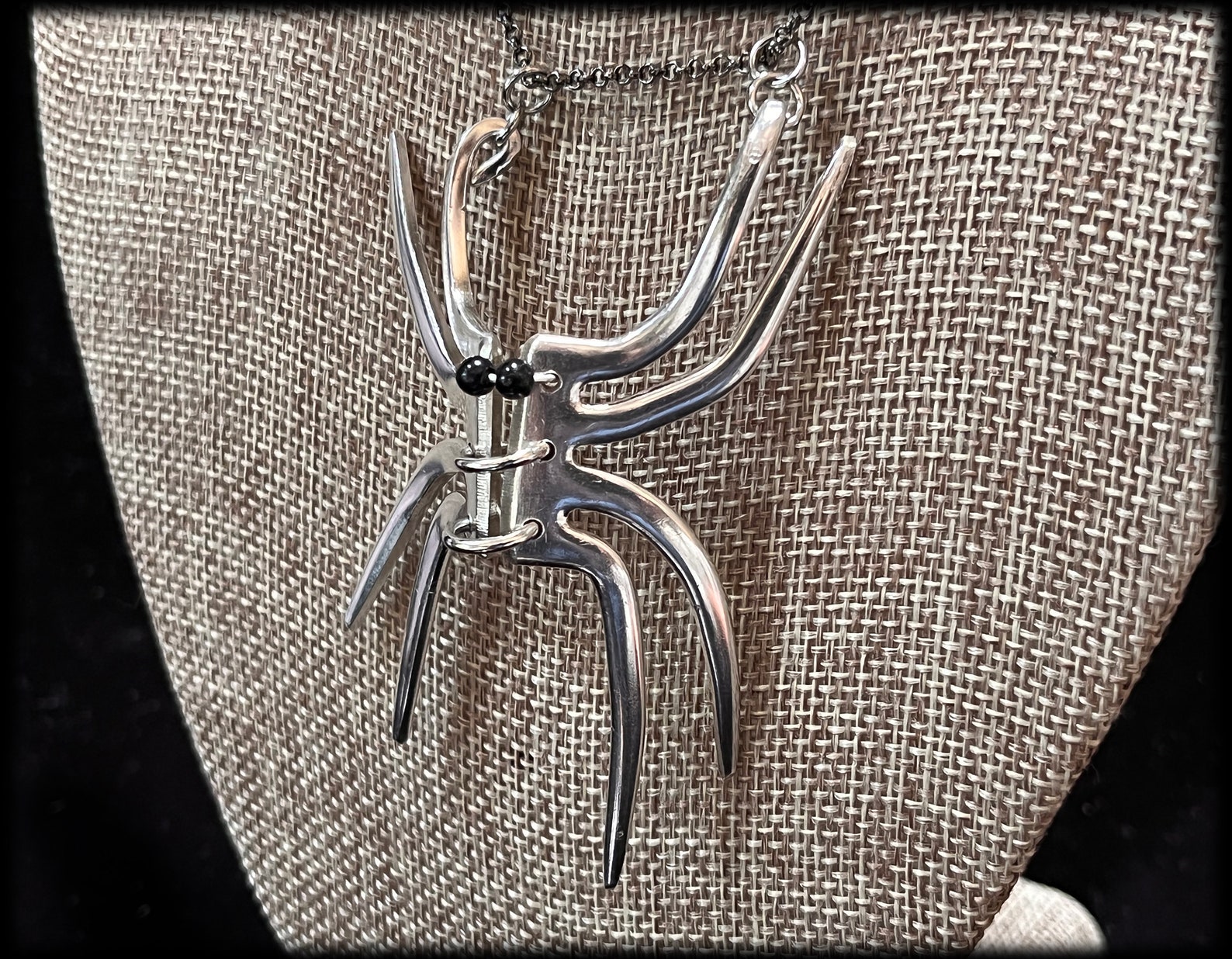 Creepy Crawly Fork Spiders, Halloween Jewelry Pendant, Spider Necklace ...