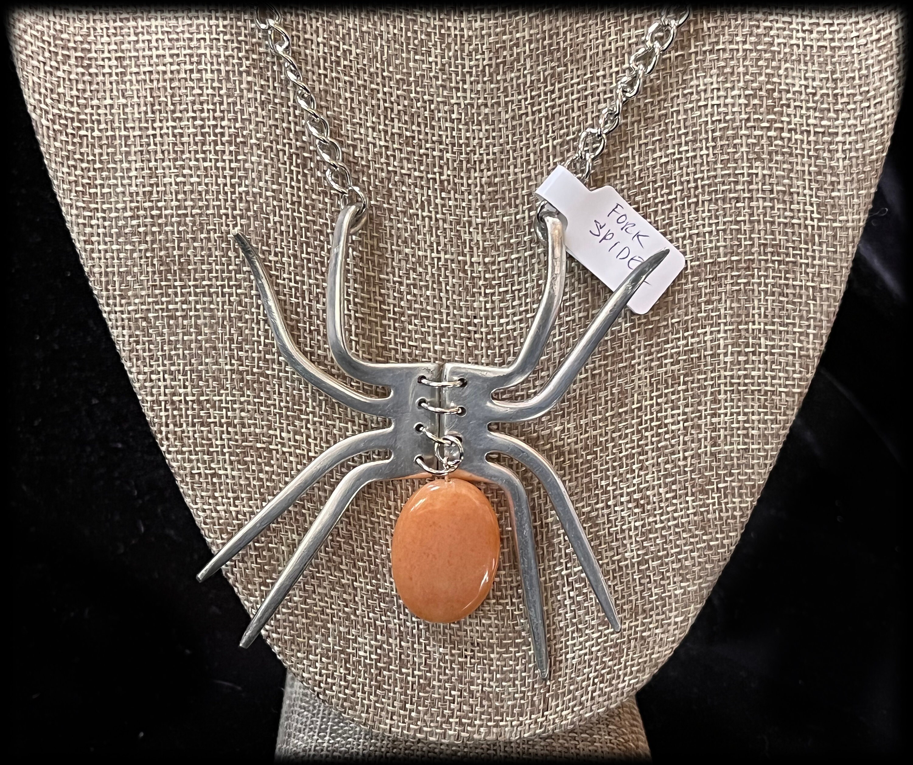 Creepy Crawly Fork Spiders, Halloween Jewelry Pendant, Spider Necklace ...