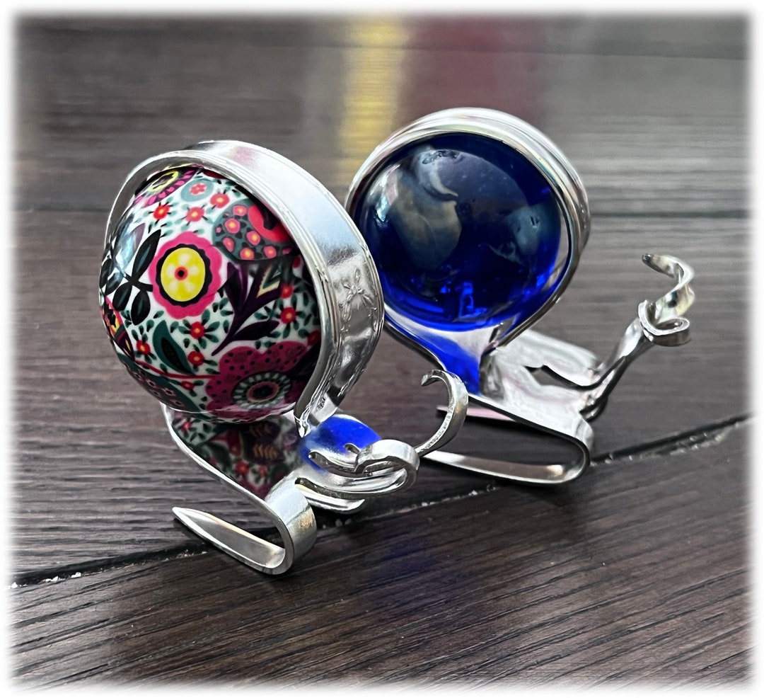 Repurposed Fork Snails, Colorful Marble Snails, Fairy Garden Figurines ...