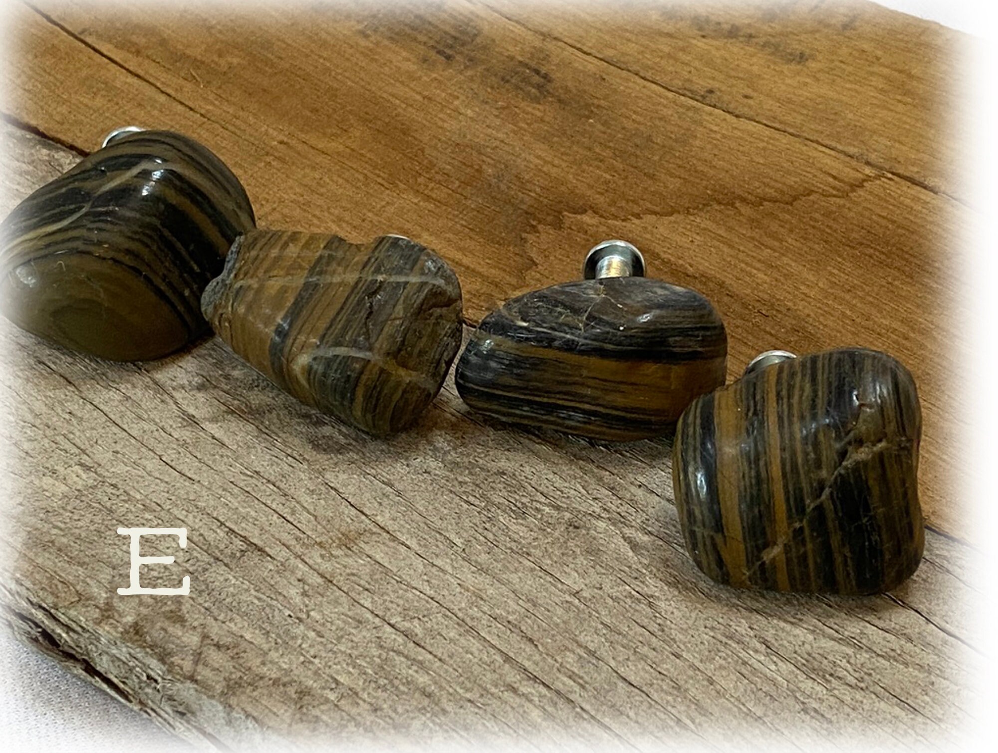 Tumbled Natural Rock Stone Drawer Pulls Repurposed Hardware | Etsy