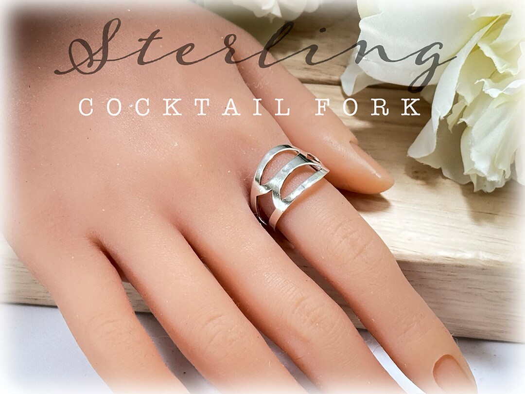 Vintage Sterling Silver Fork RING, Upcycled Fork Ring, Geometric ...
