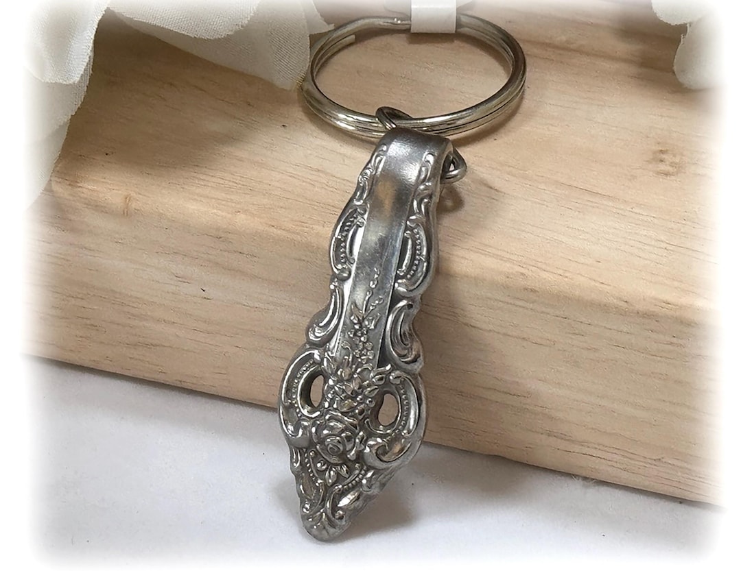 Countess Key Ring, 1980s Stainless Spoon Handle Keyring, Key Fob ...
